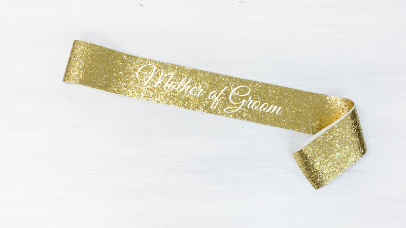 Gold Glitter Sashes - Hens