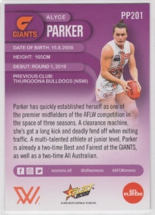 2022 Select Footy Stars - Base Parallel Purple AFLW