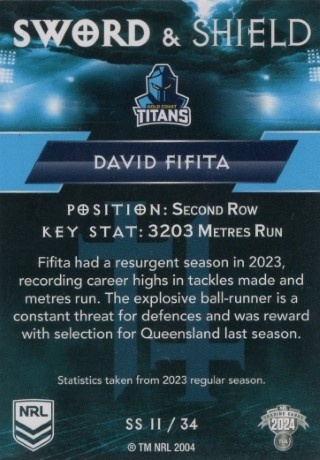 2024 Traders - Sword & Shield #SS11 - David Fifita - Gold Coast Titans