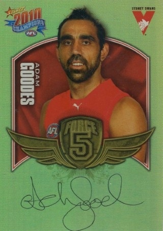 2010 Select Champions - Force 5 Foil Signature #FFS66 - Adam Goodes ...