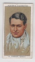 CRICKET - John Player & Sons 1934 Cricketers - #09 Ken Farnes - Essex