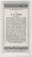 CRICKET - John Player & Sons 1934 Cricketers - #21 Jim Parks Sr. - Sussex