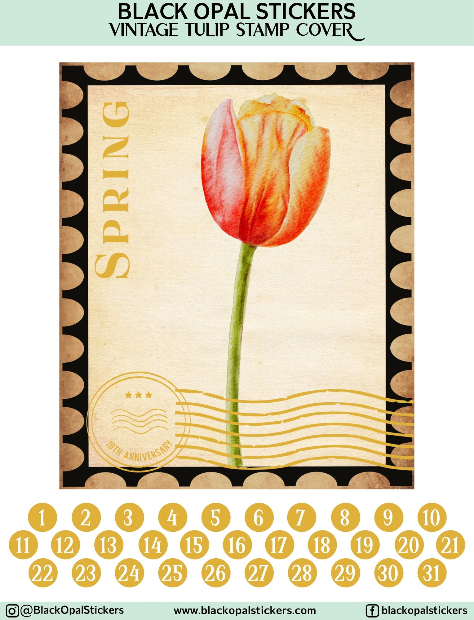 Vintage Tulip Stamp Cover Page