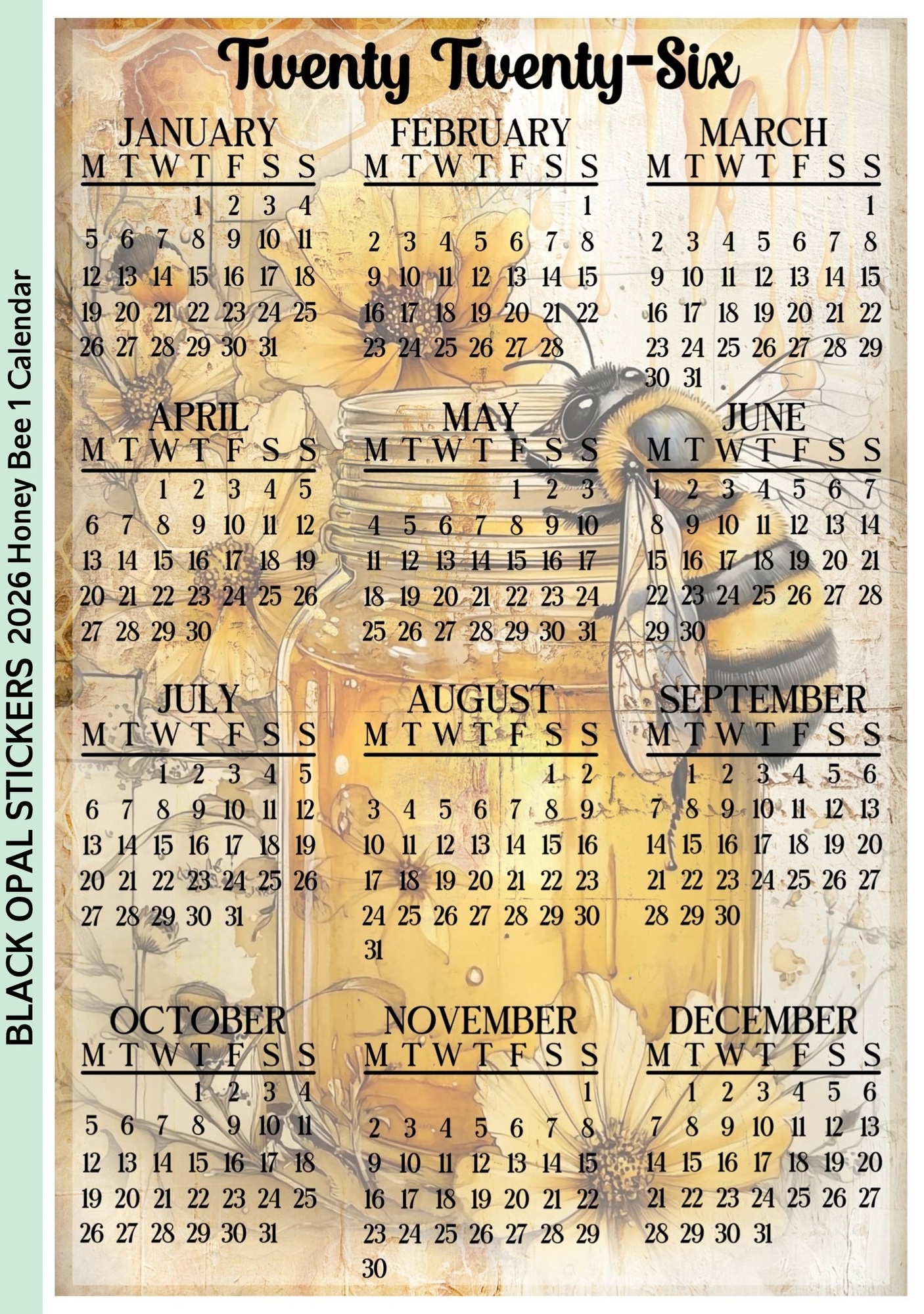2026 Honey Bee Calendars