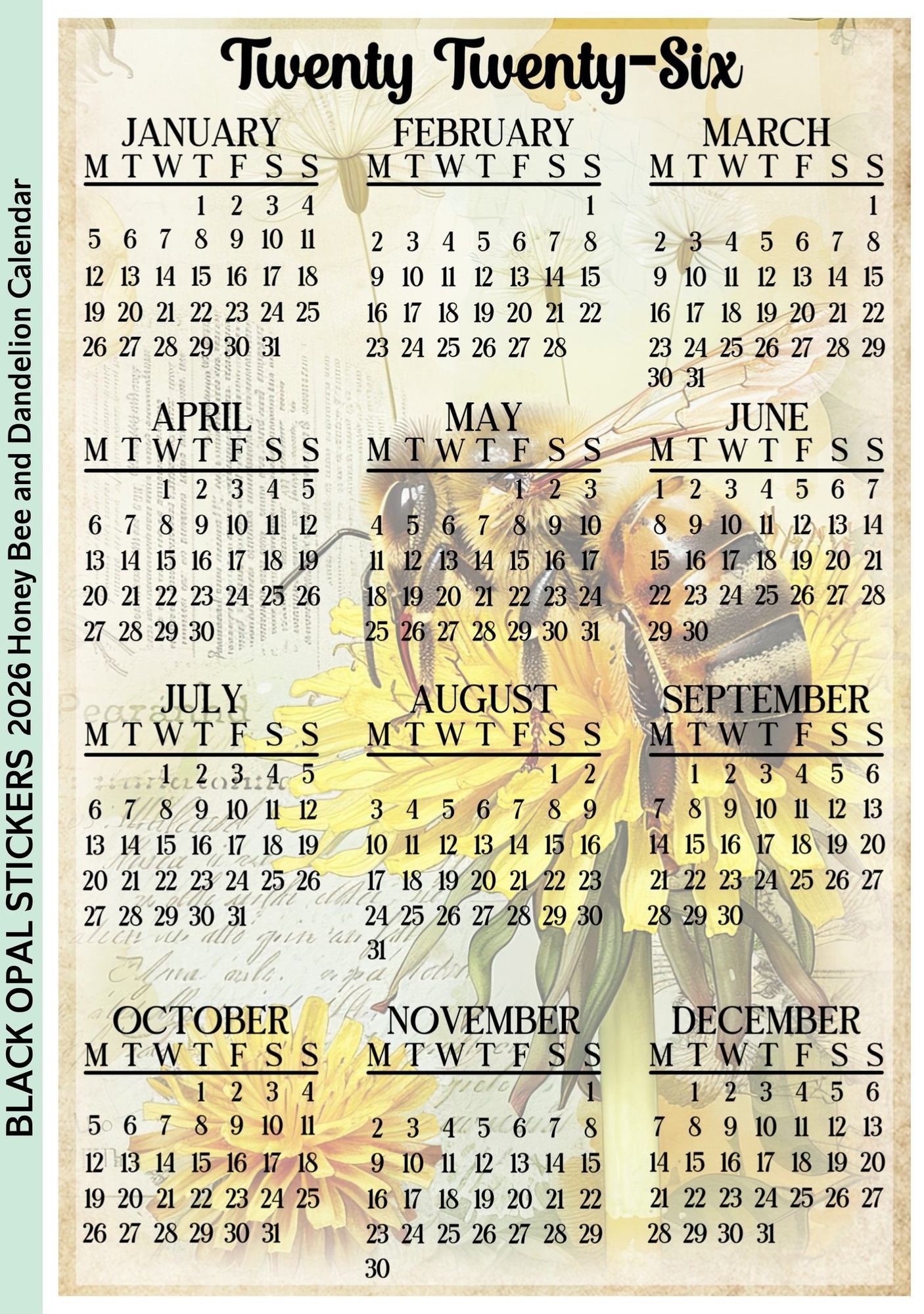 2026 Honey Bee Calendars