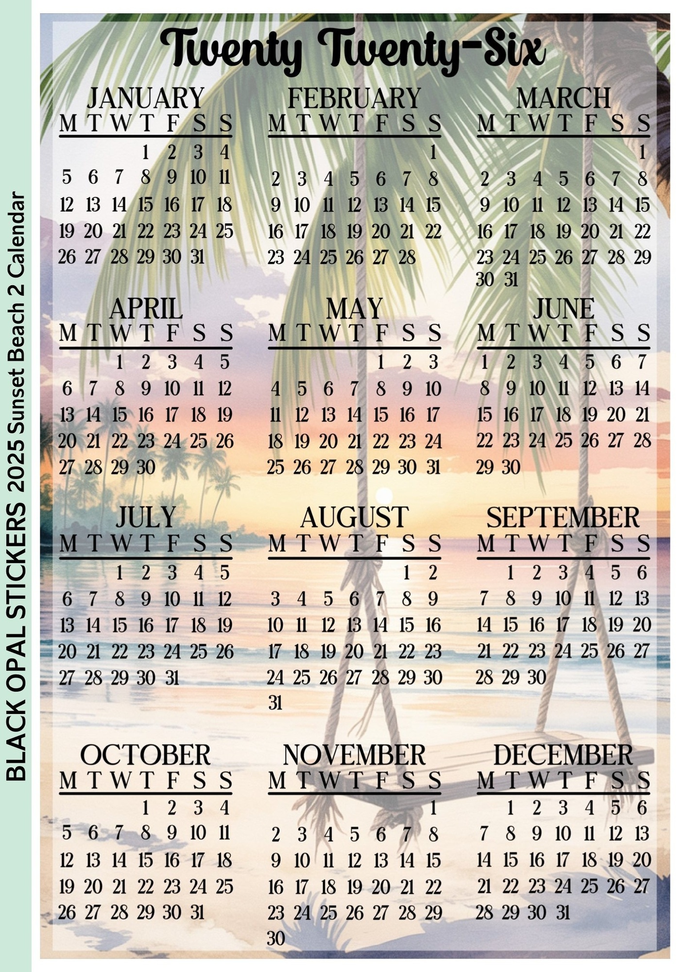 2026 Sunset Beach Calendars