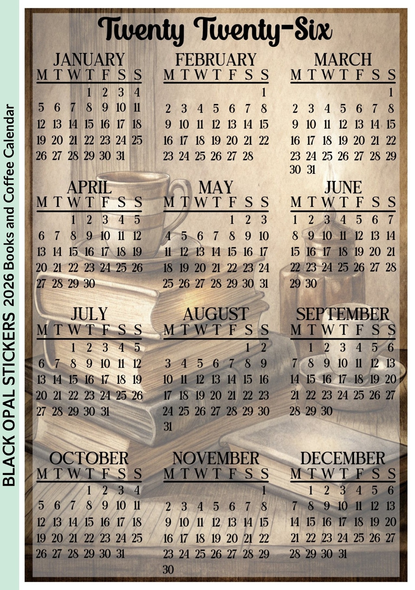 2026 Books and Coffee Calendar