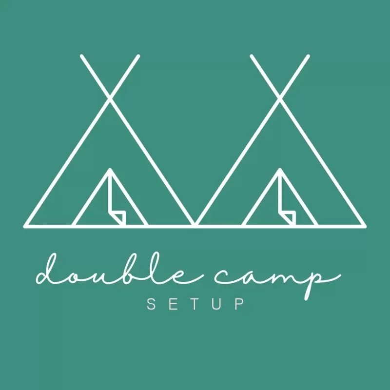 double camp setup for two person camping